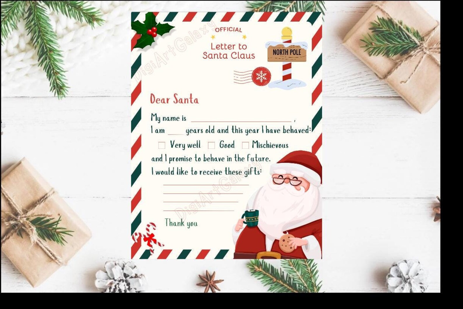 Letter to Santa, Kids Letter to Santa, Printable Letter to Santa, Kids ...