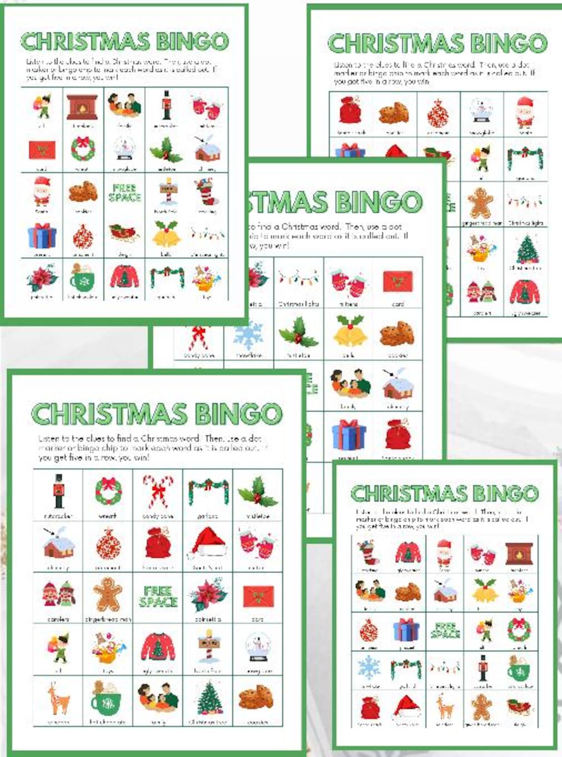 Christmas Bingo | Printable Christmas Bingo Cards | Holiday Bingo ...