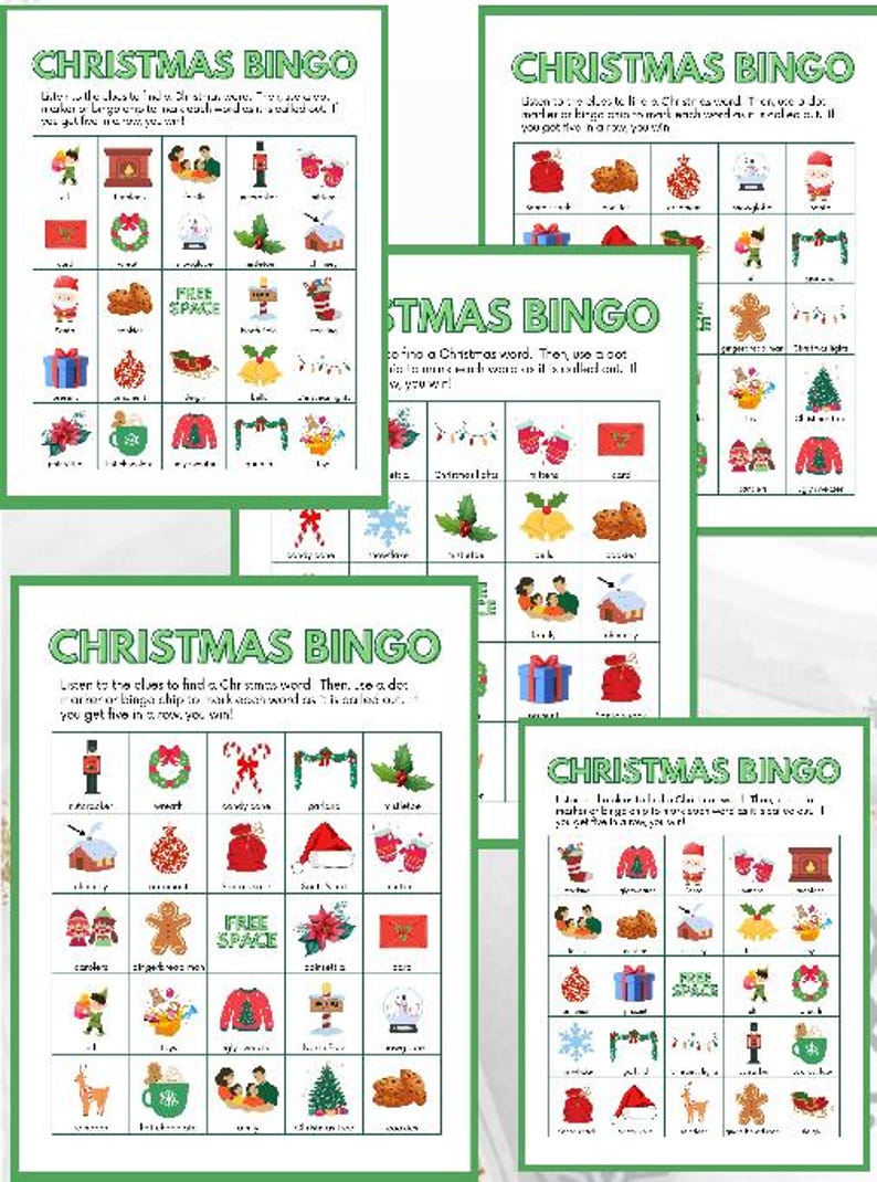 Christmas Bingo | Printable Christmas Bingo Cards | Holiday Bingo ...