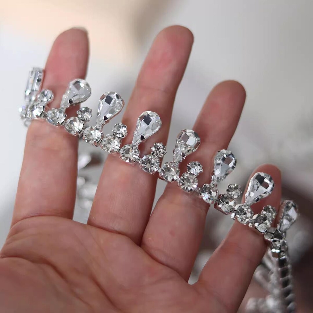 Crystal Rhinestone Trim With Teardrop, Bridal Embellishment, DIY ...