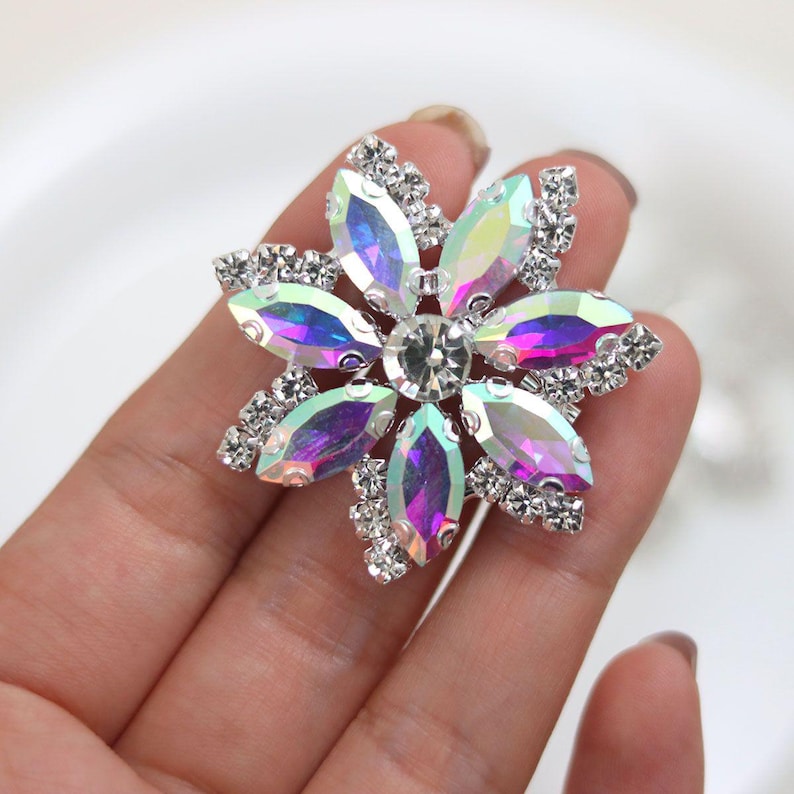 Pink Crystal Flower Applique for Lamp Shade DIY, Marquise Rhinestone ...
