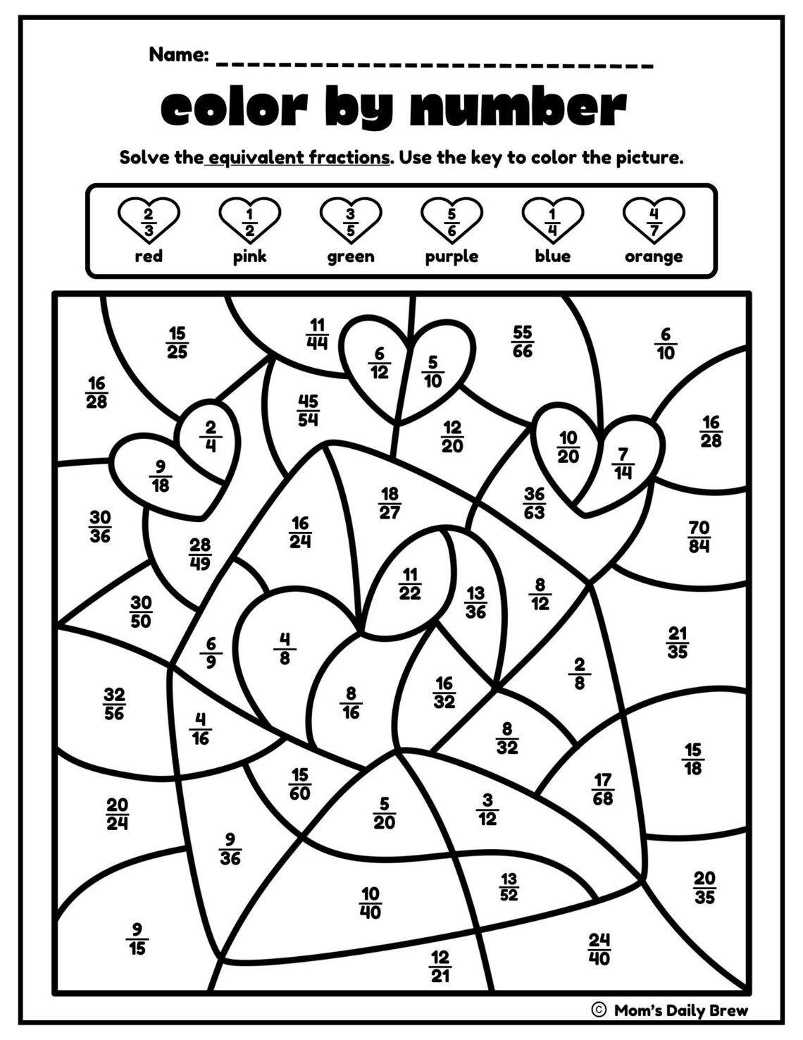 Valentine's Day Color by Number - Advanced Multiplication, Division ...