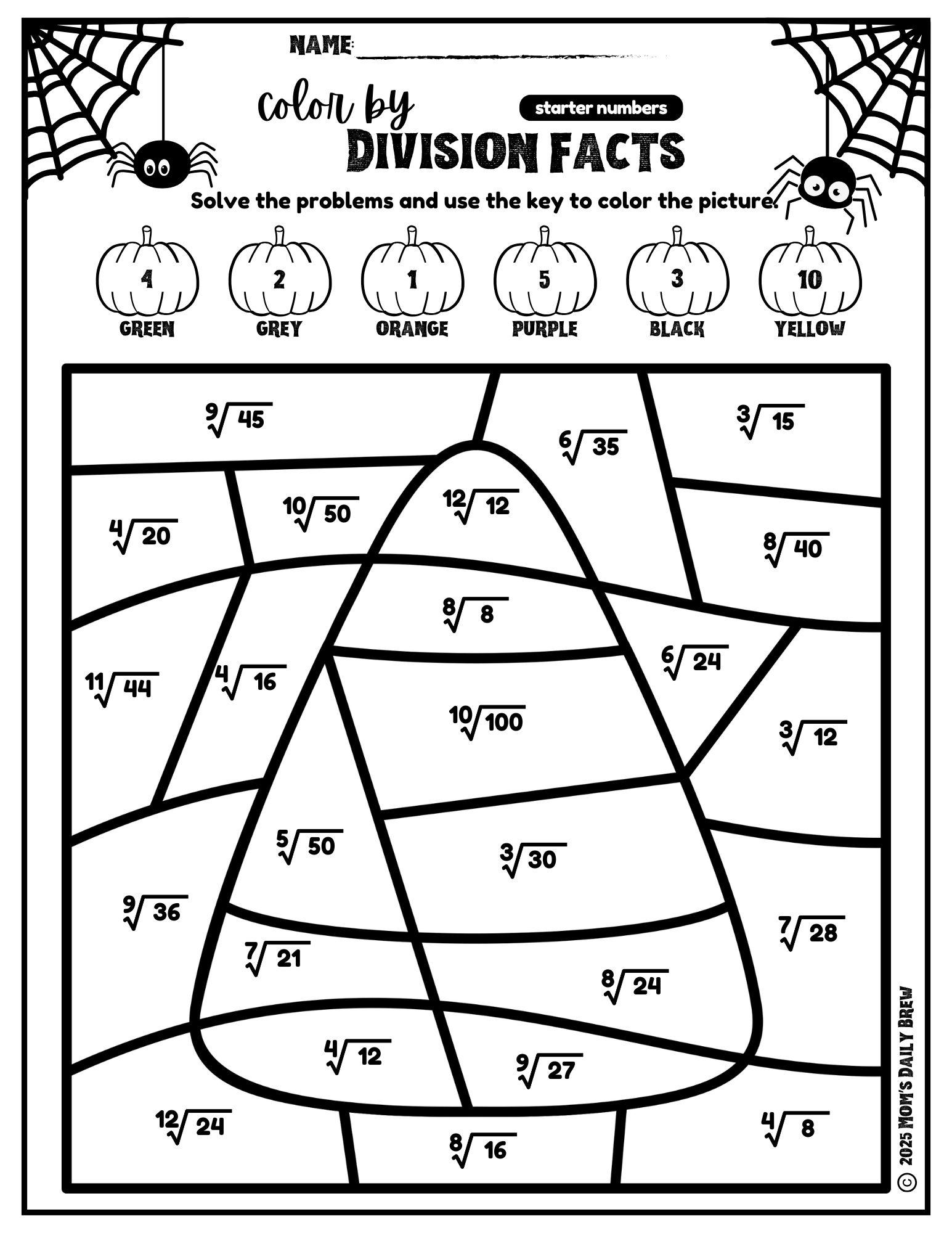 Halloween Color by Code | Multiplication Division | up to 12 | 2 ...