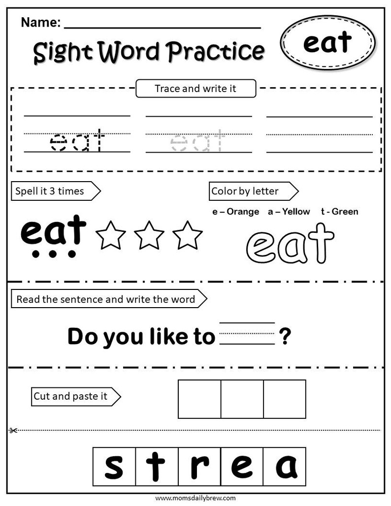 52 Dolch Kindergarten Sight Words | 2 Formats Each Word | Master Check ...