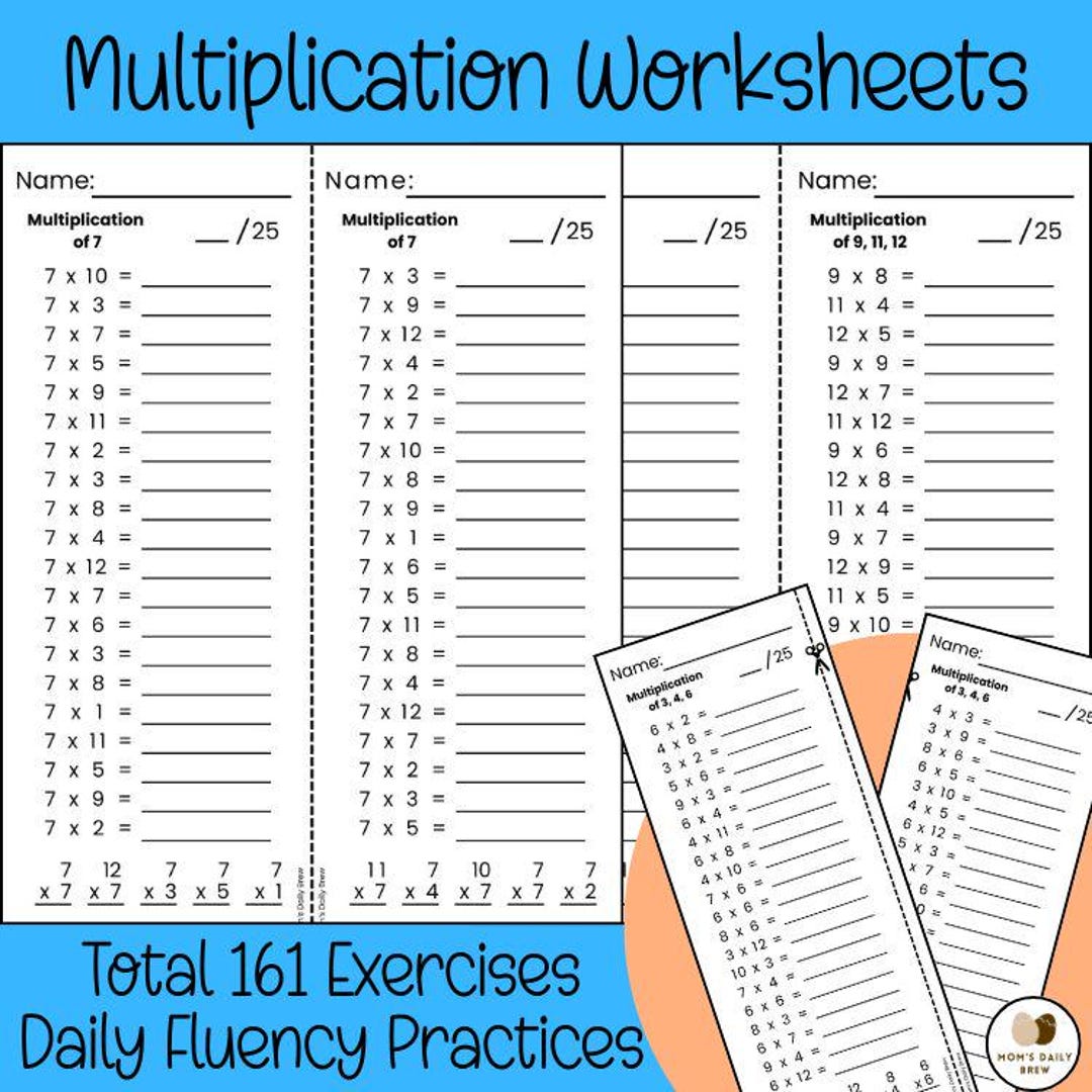 Complete Multiplication Worksheets | 161 Worksheets | Daily Practices ...