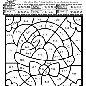 Easter Spring Color by Code | up to 12 Multiplication | by Numbers ...