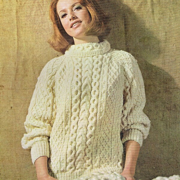 Aran Sweater Pattern - Etsy