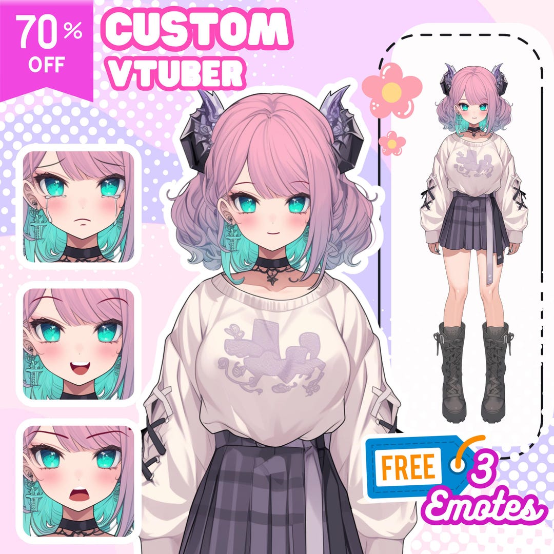 Diseño de modelo Vtuber Live2d, modelo Vtuber, encargo personalizado de ...