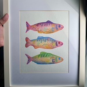 Rainbow Fish - Original Watercolour & Acrylic Painting - Etsy