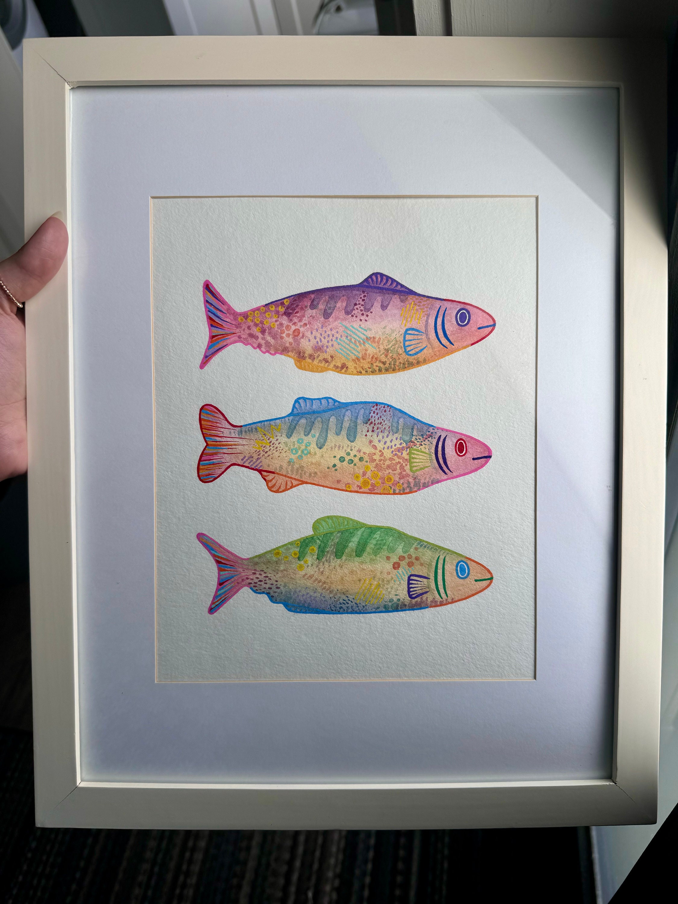 Rainbow Fish - Original Watercolour & Acrylic Painting - Etsy
