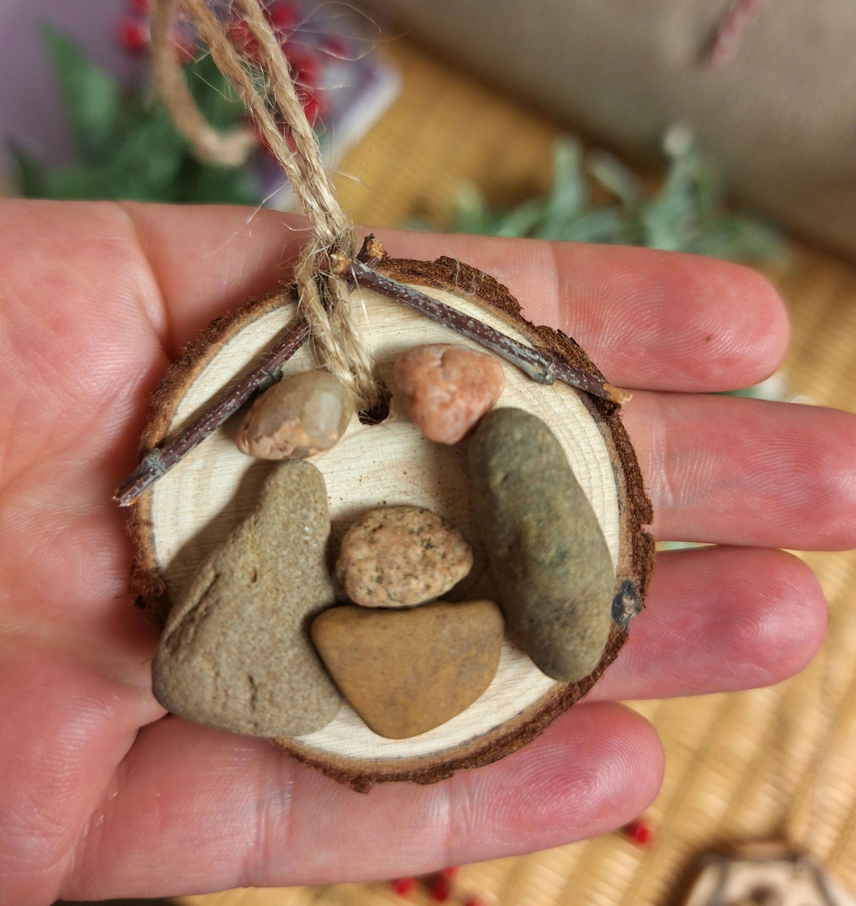 Mini Pebble Art Christmas Ornaments mix and Match Set of 6 - Etsy