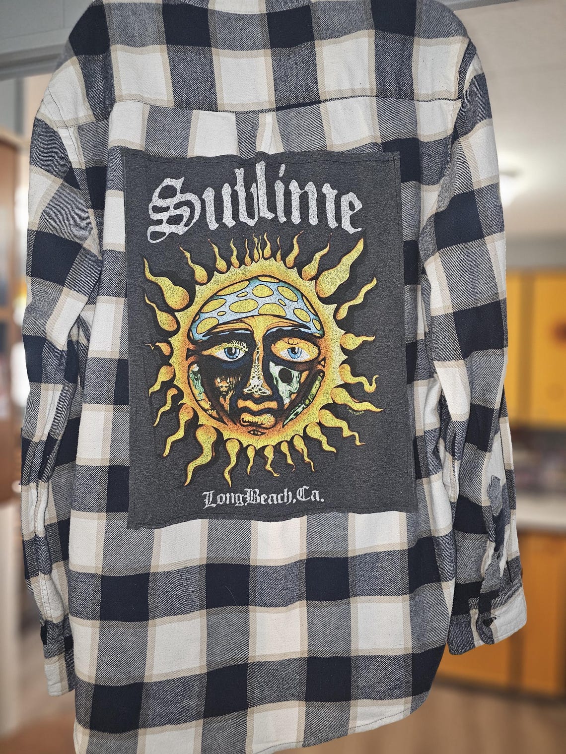 Medium Flannel Shirt With Tee Shirt Graphics on Back - Sublime - Etsy