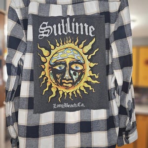 Medium Flannel Shirt With Tee Shirt Graphics on Back - Sublime - Etsy