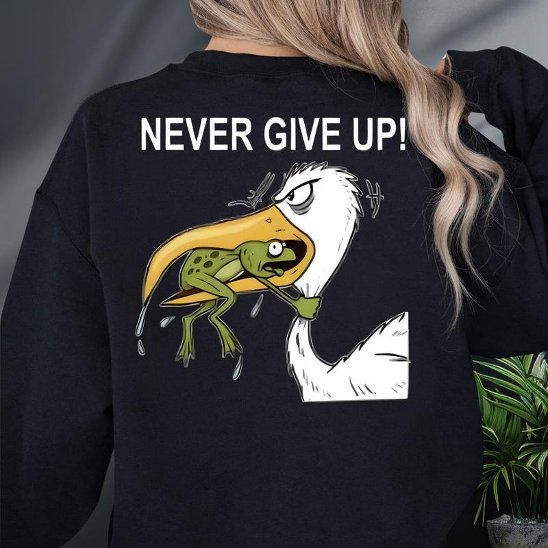 Never Give up Frog - Etsy