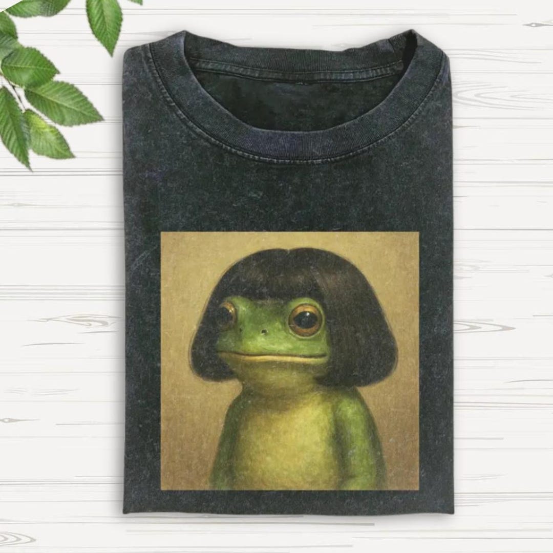 Funny Frog Wearing Wig Meme Shirt, Gen Z Joke Shirt, Frog Meme Shirt ...