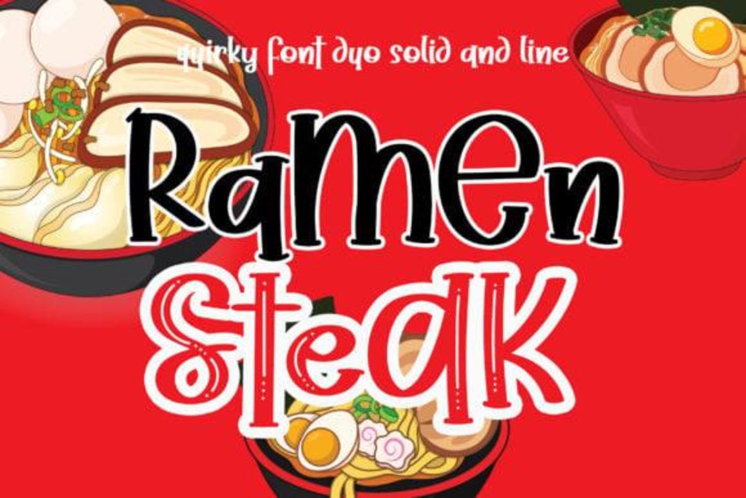 Ramen Steak Font, Monoline Font, Cricut Fonts, Casual Font, Modern Font ...