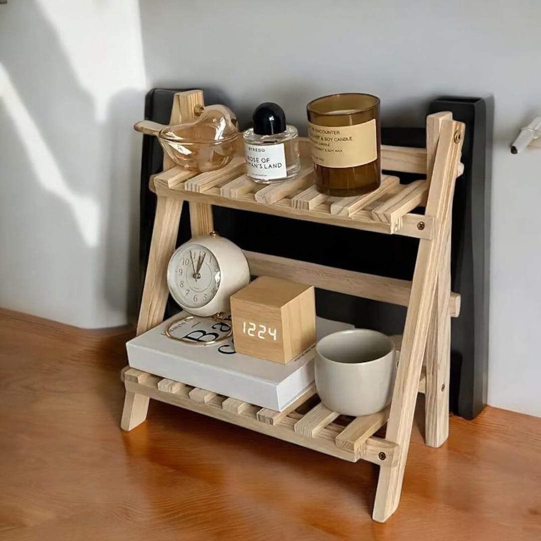 Wooden Storage Shelf 2-tier Desktop - Etsy