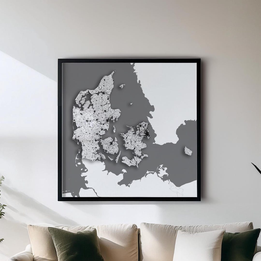 Denmark - Instant Digital Download - Maps | Set of 5 Black and White ...