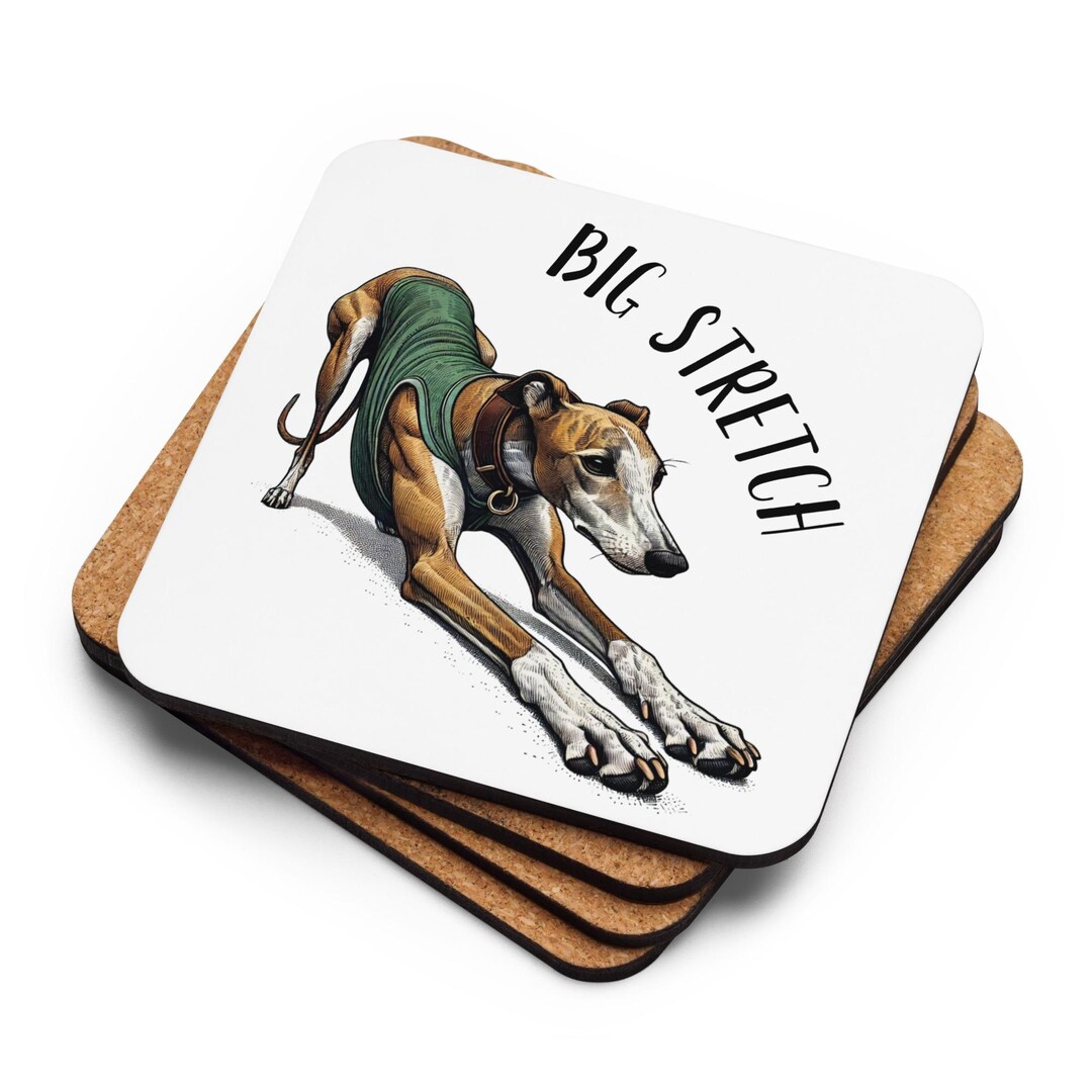Sighthound Greyhound Whippet Lurcher Cork Coasters 4 - Etsy