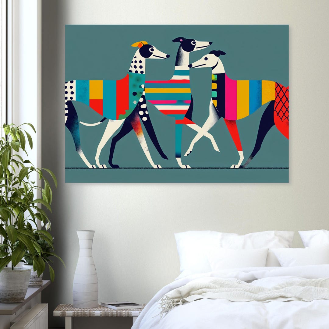 Printable Greyhound Dog Wall Art Print, Abstract Wall Art Poster, Home ...