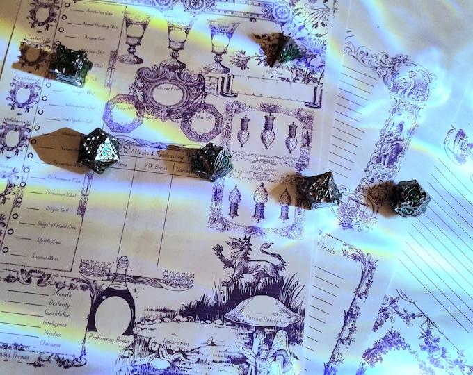 Purple Gothic Dnd 5e Character Sheet: Printable Fantasy RPG (PDF ...