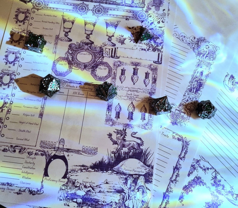 Dnd 5e Purple Character Sheet - Printable Download for Dungeons and ...