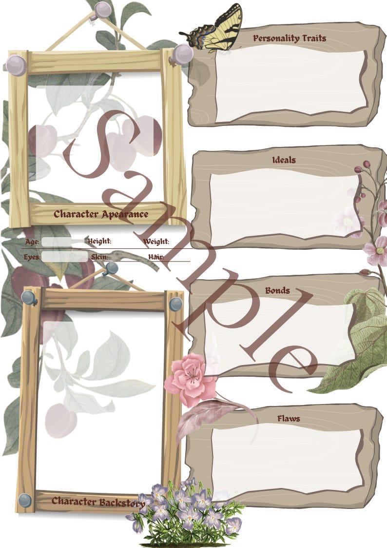 Dnd 5e Nature Druid Character Sheet - Printable Download for Dungeons ...