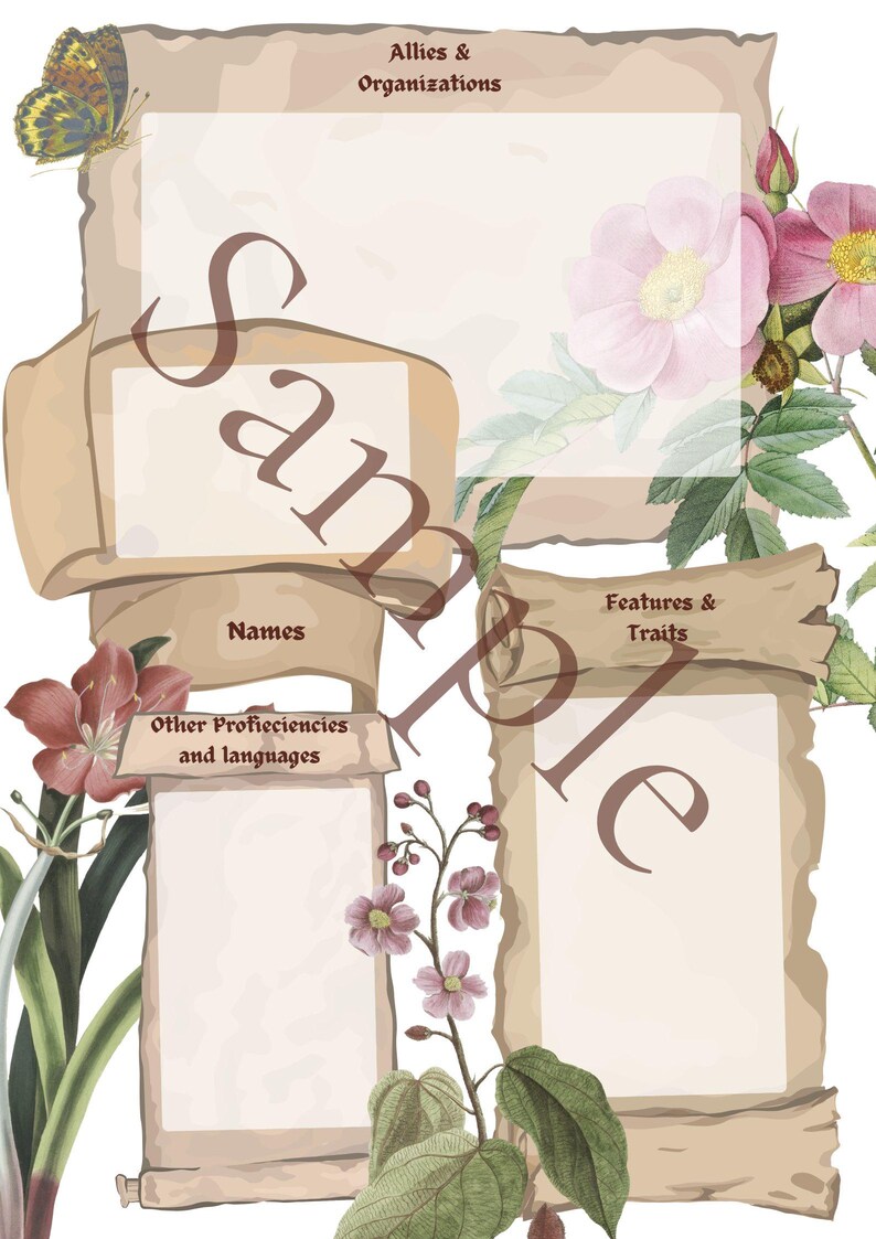 Dnd 5e Nature Druid Character Sheet - Printable Download for Dungeons ...