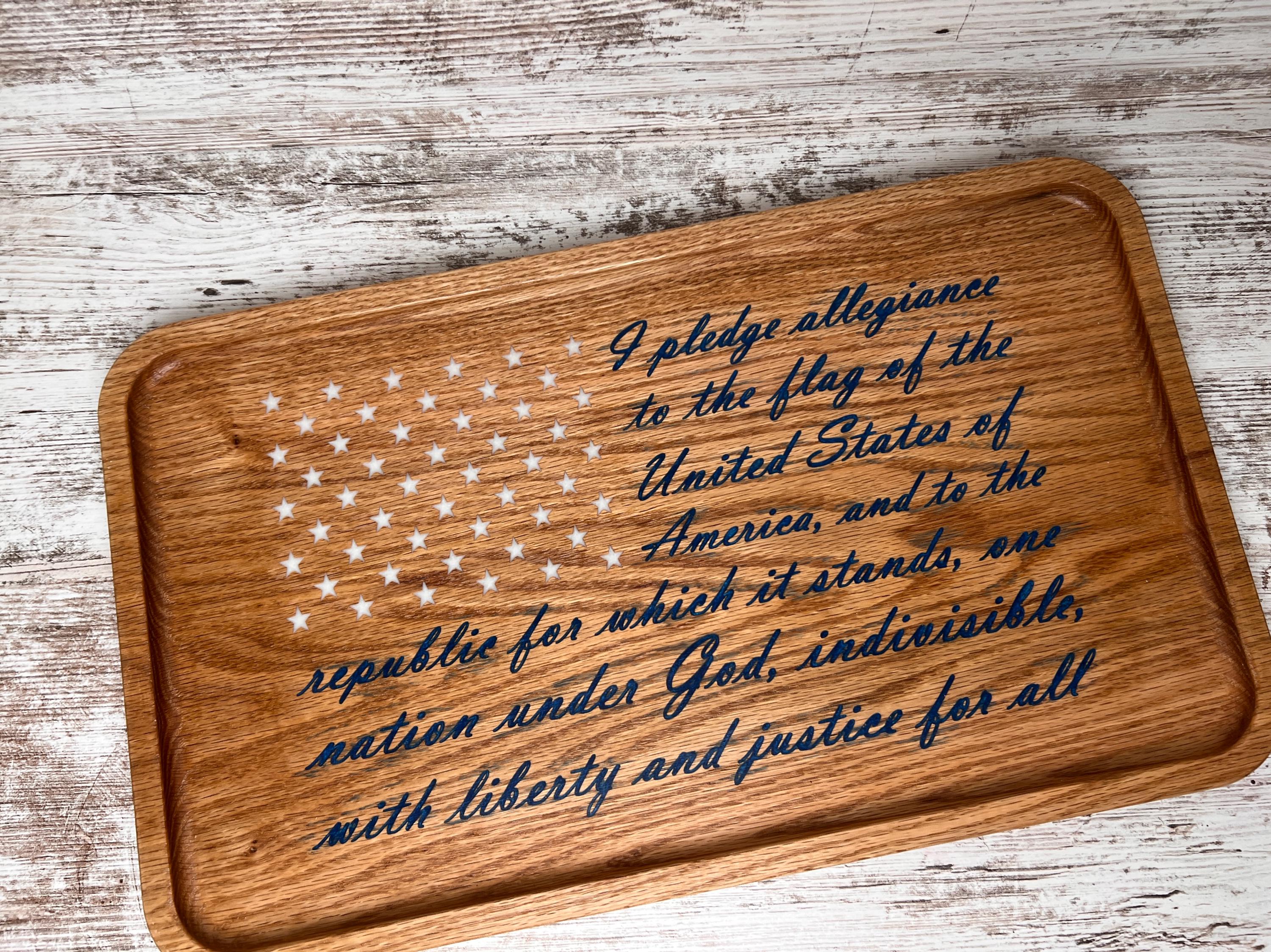 Pledge of Allegiance Plaque 3D Sign Wood Sign Military Law Enforcement ...