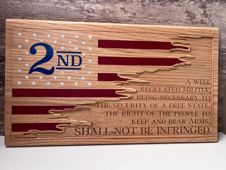 2A Sign Second Amendment Plaque 3D Sign Wood Sign Military Law ...