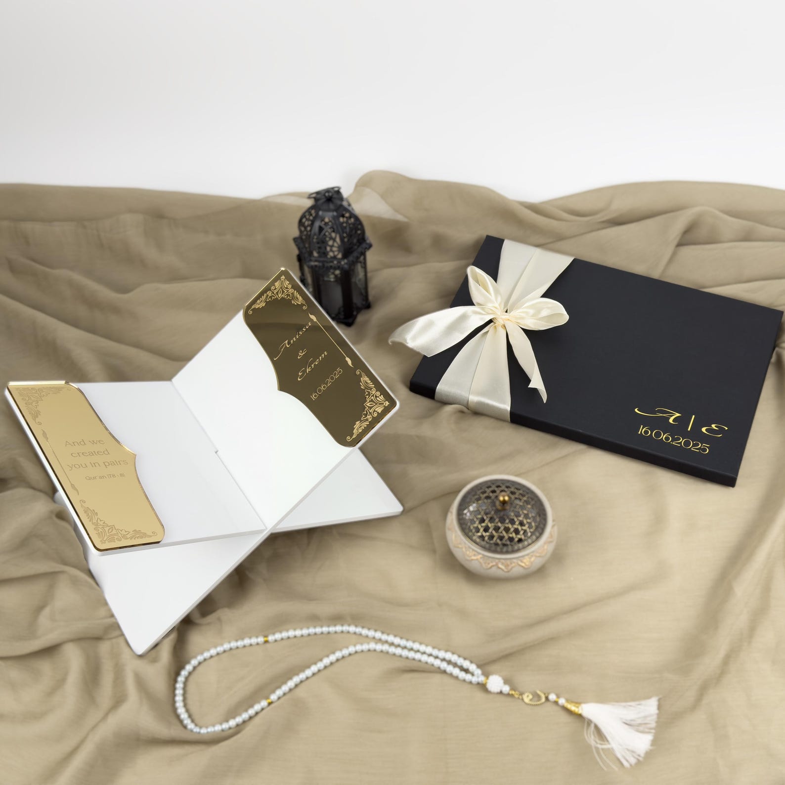 Islamic Wedding Gift Set,nikkah Gift Personalized Quran Holder With ...