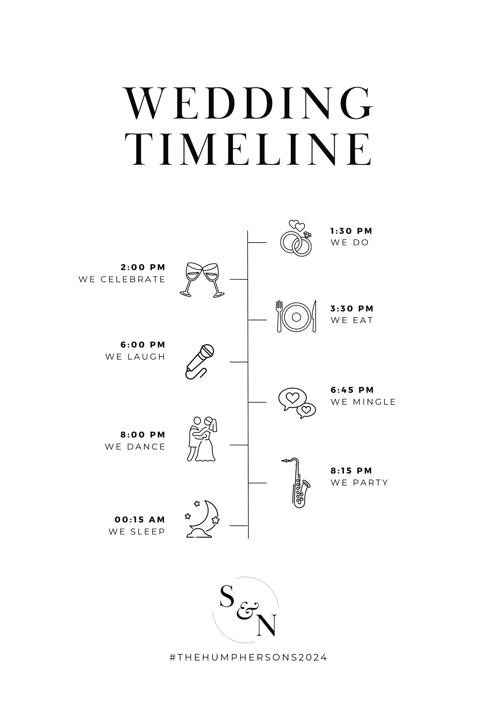 A1 Wedding Timeline Template - Etsy