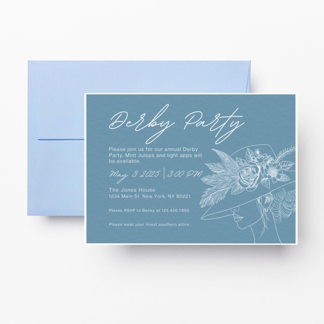 Kentucky Derby Party Invitation Template - 4x6, 5x7 and Mobile Sizes - Etsy