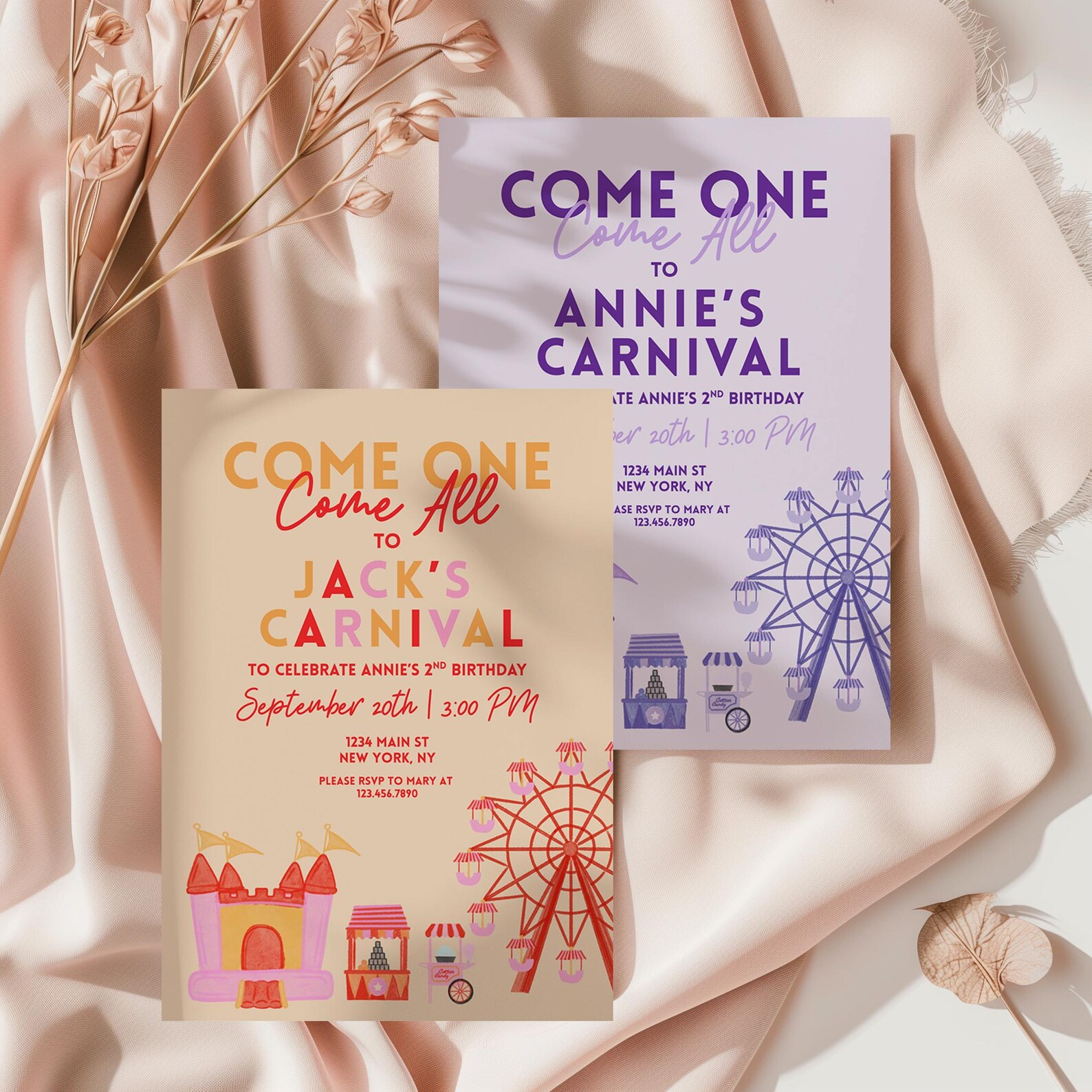 Carnival Fair Invitation Template - 4x6, 5x7 and Mobile Sizes - Etsy
