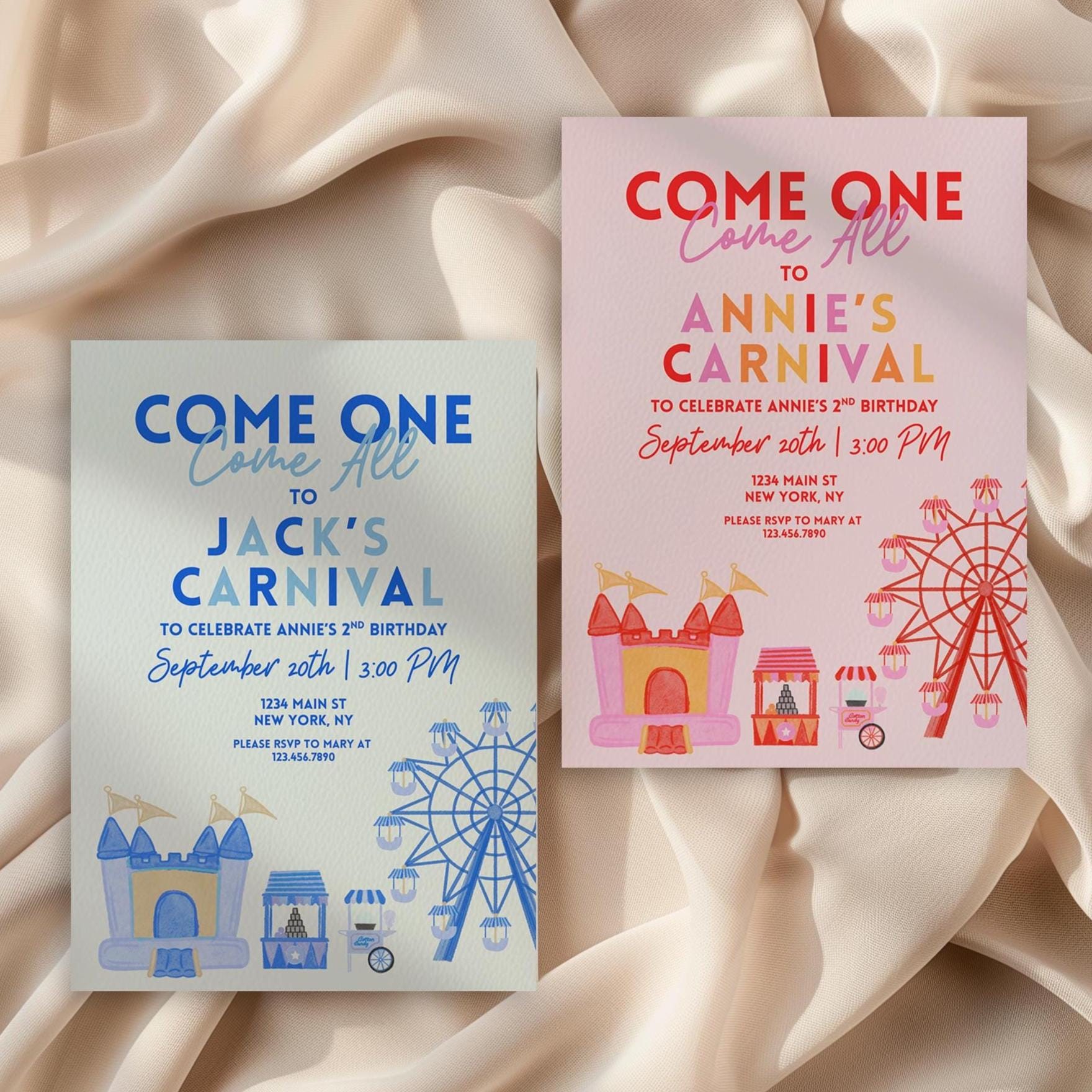Carnival Fair Invitation Template - 4x6, 5x7 and Mobile Sizes - Etsy