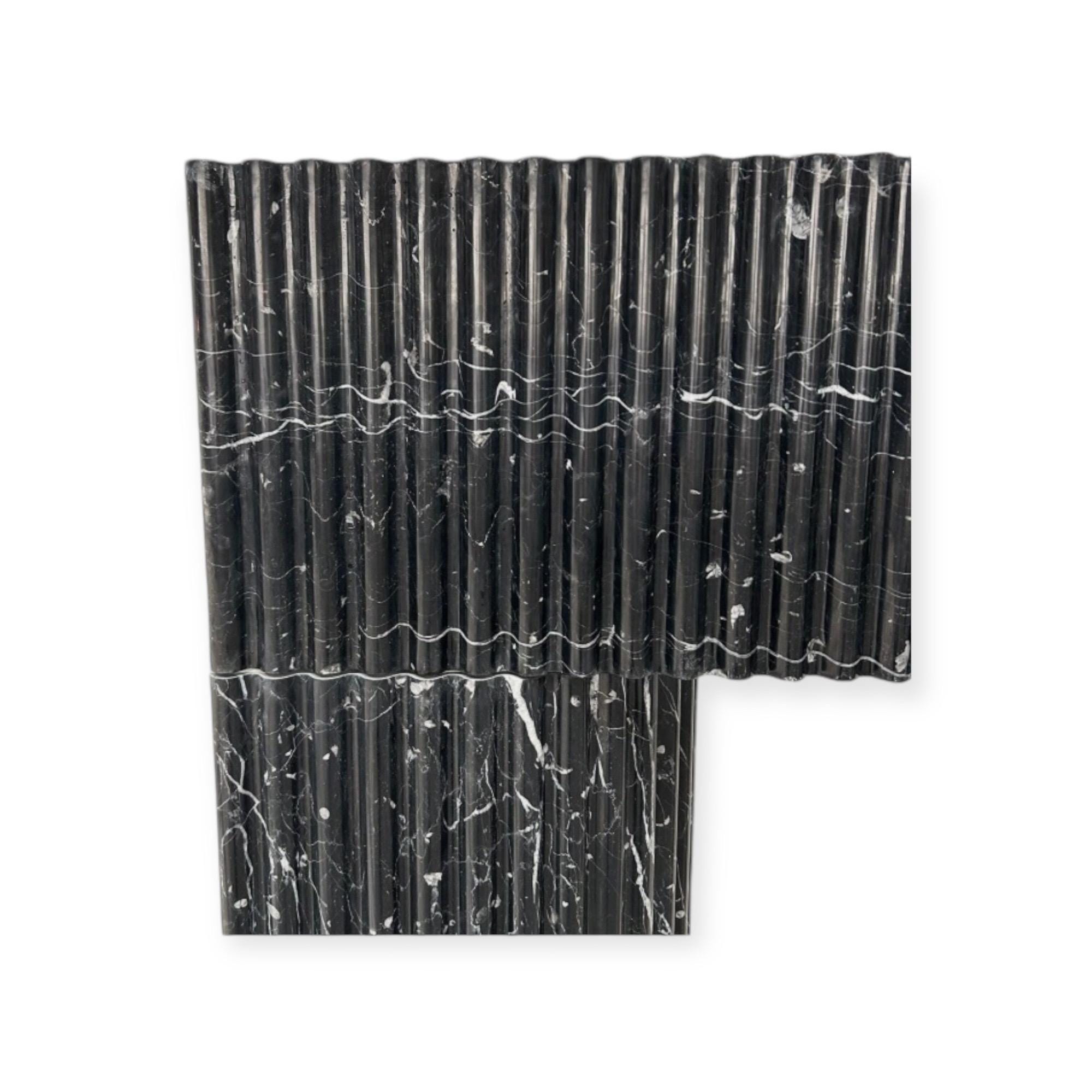 Fluted Black Marble Fireplace Mantel: Artisan Fireplace Surround - Etsy