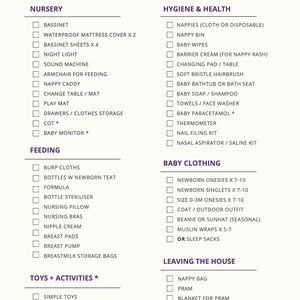 First Baby Checklist - Etsy