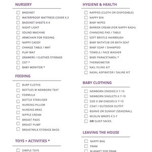 First Baby Checklist - Etsy