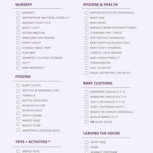 First Baby Checklist - Etsy