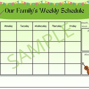 Weekly Family Activity Planner - Sport Activites Design - Etsy