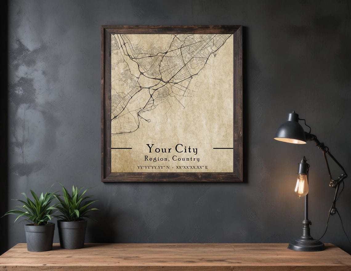 Retro Style Custom City Maps, Custom Street Maps, Ready to Print ...