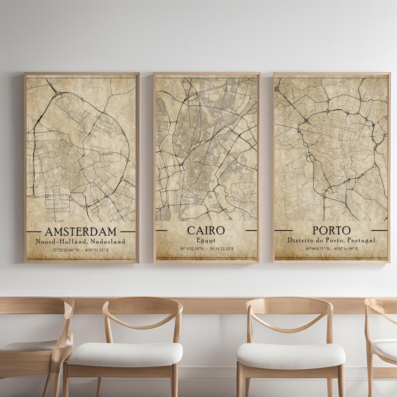 Retro Style Custom City Maps, Custom Street Maps, Ready to Print ...