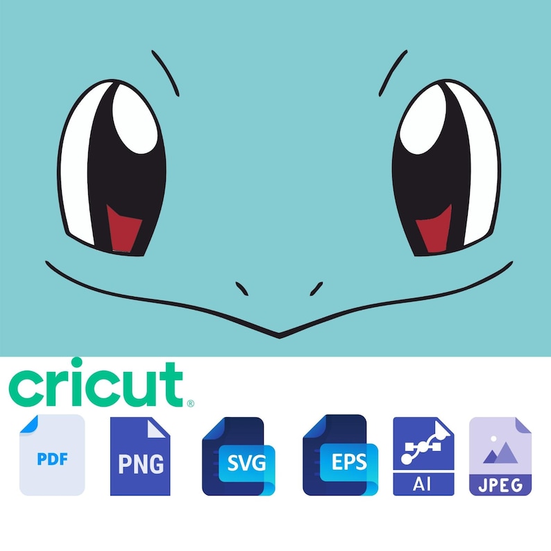 Squirtle Pokemon, Face Svg, Squirtle Eyes Svg, Smile Clipart Cut Files ...