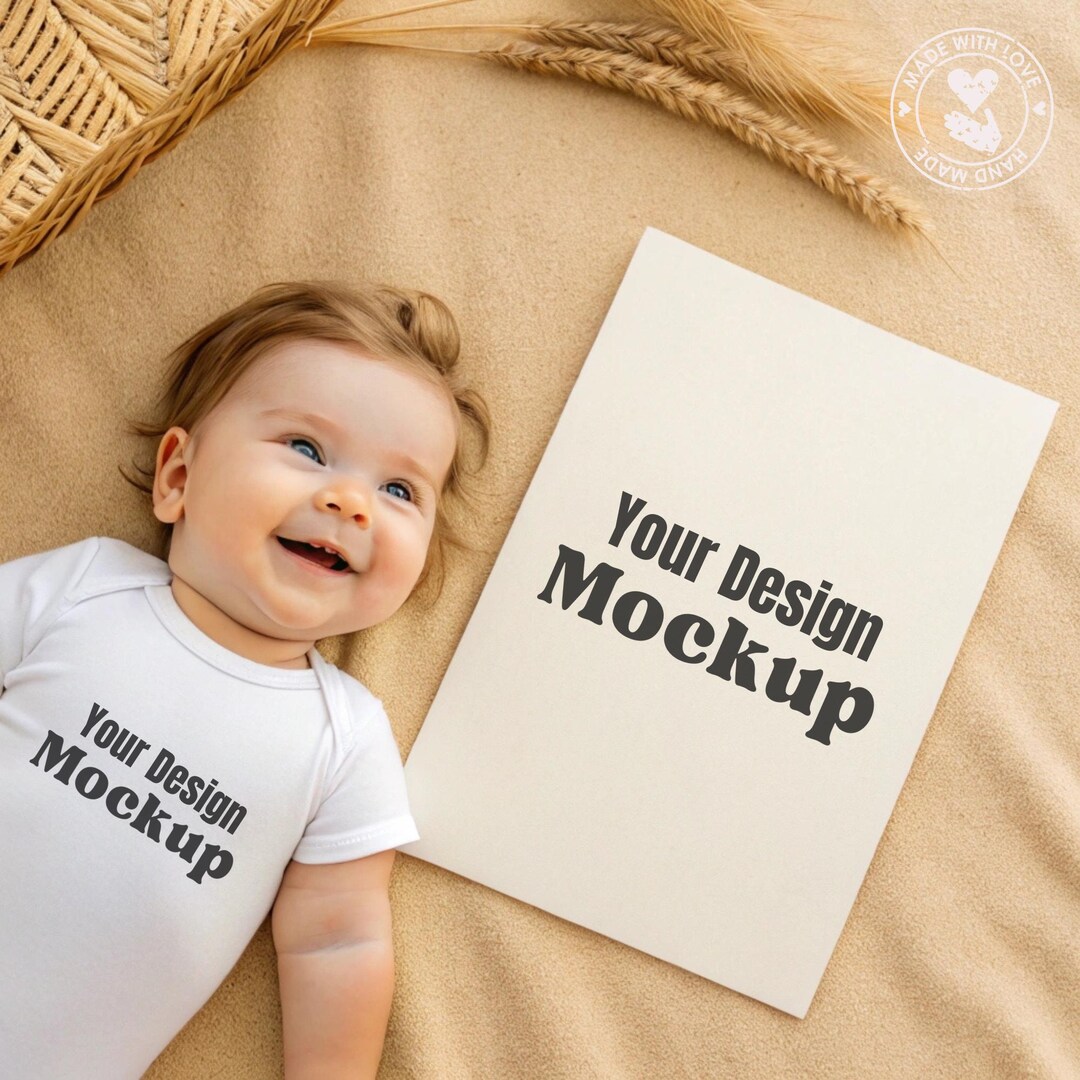 High-quality Baby Milestone Card Mockups for Designers A4 Display Card ...