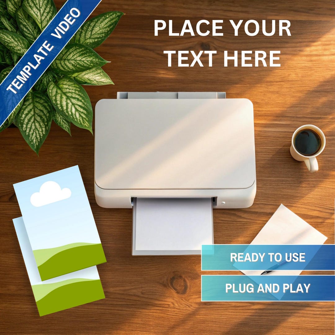 Showcase Your Creativity With This Canva Printer Mockup Video Paper ...
