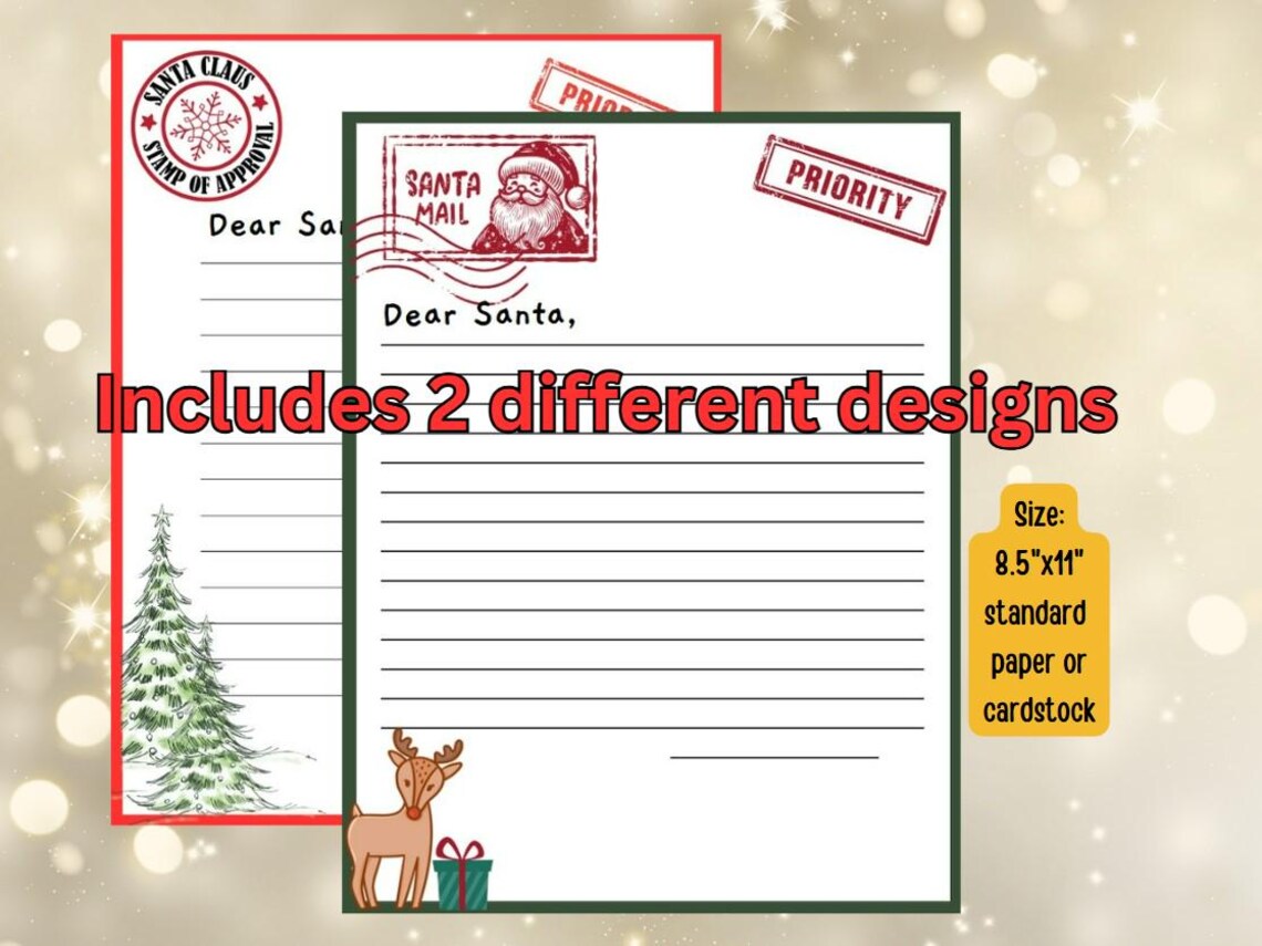Printable Dear SANTA BLANK LETTER, Santa Letter, Kids Santa Wishlist ...