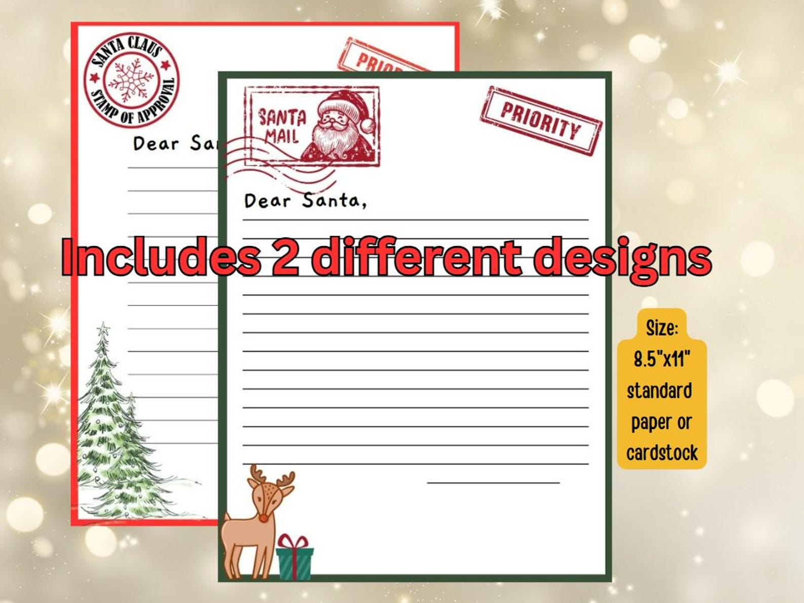 Printable Dear SANTA BLANK LETTER, Santa Letter, Kids Santa Wishlist ...