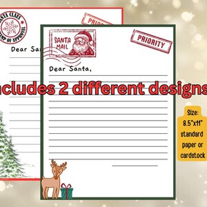 Printable Dear SANTA BLANK LETTER, Santa Letter, Kids Santa Wishlist ...