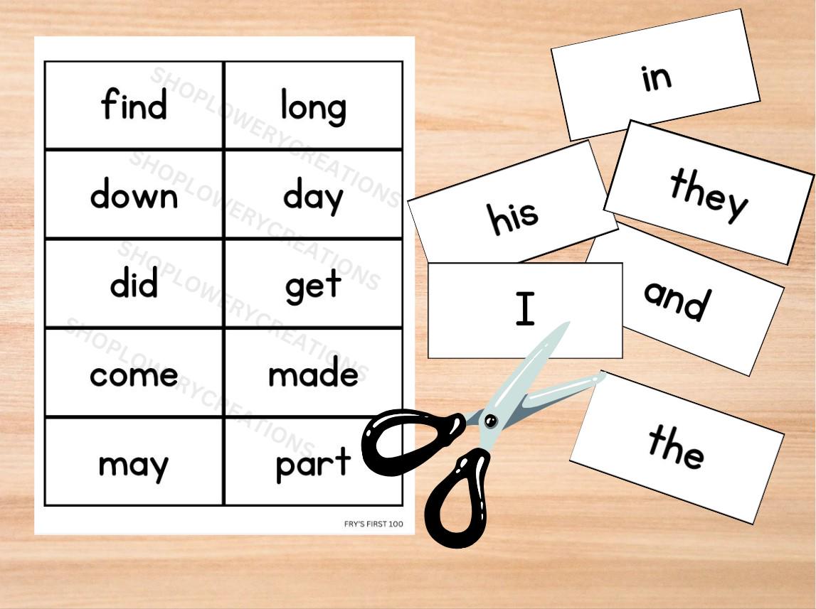 Kindergarten Sight Words, 1st Grade Sight Words, PRINTABLE FRY'S FIRST ...