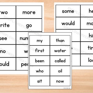 Kindergarten Sight Words, 1st Grade Sight Words, PRINTABLE FRY'S FIRST ...